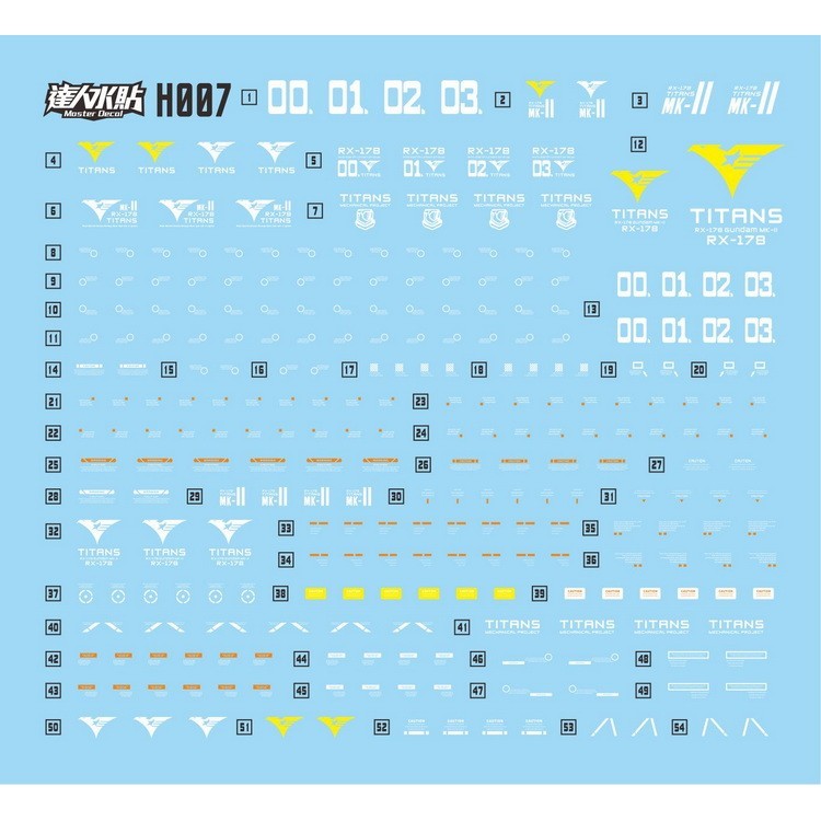 MASTER Water Slide Decal H007 HG 1/144 MKII MK2 Titans Collectibles – calily.ph